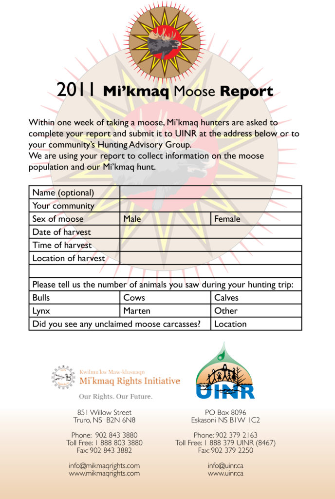 Importance of Moose Harvester Reporting | Unama'ki Institute of Natural ...